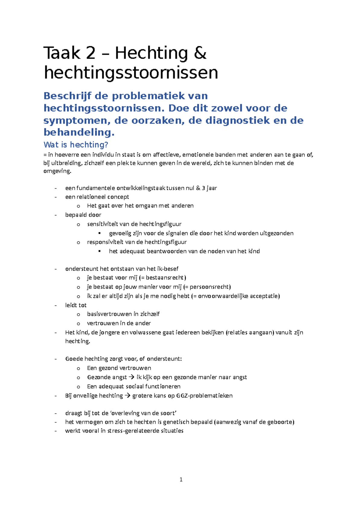OG-2 - voorbereiding OG - Taak 2 – Hechting & hechtingsstoornissen ...