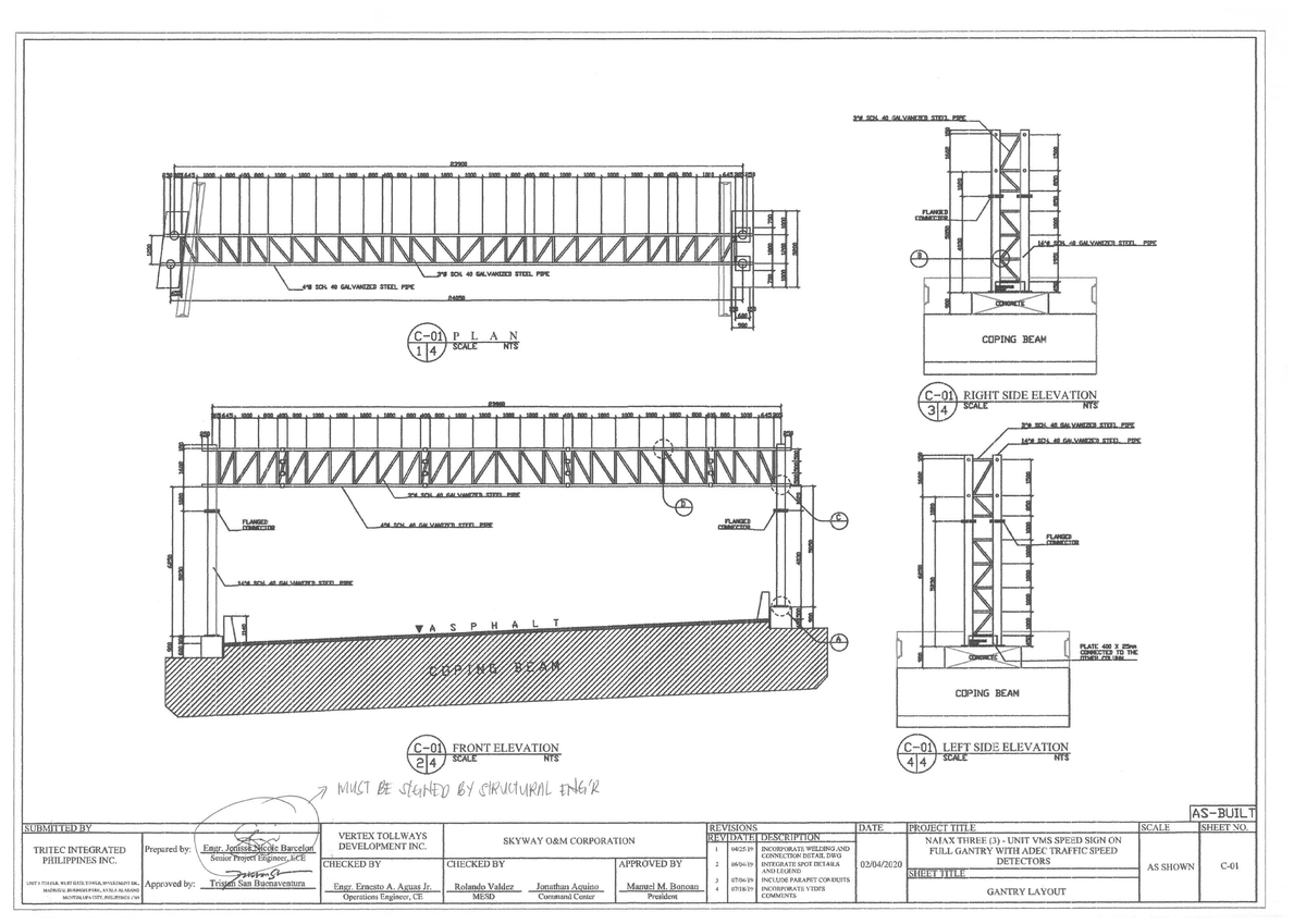 Speed Gantry - As-Built - 340 SCH 40 GAL VANCEED STEEL PIPE 23900 ...