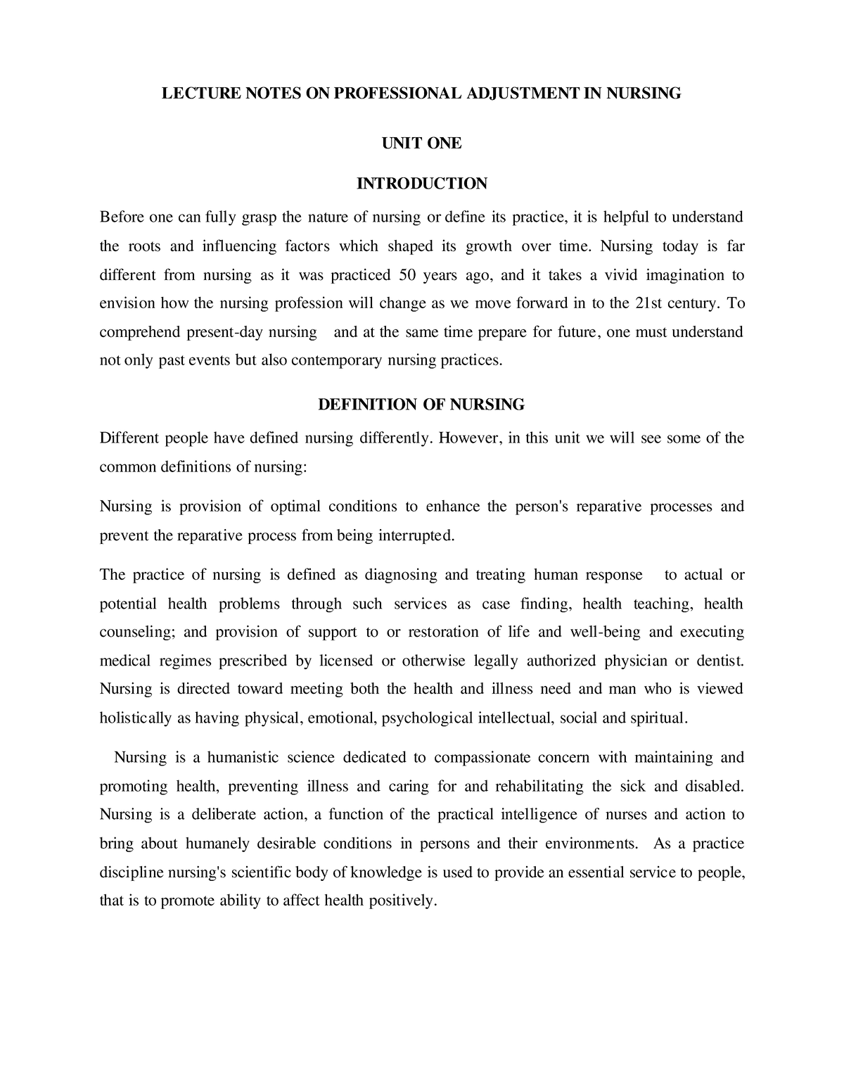 Proffessional Adjusment ,it - LECTURE NOTES ON PROFESSIONAL ADJUSTMENT ...