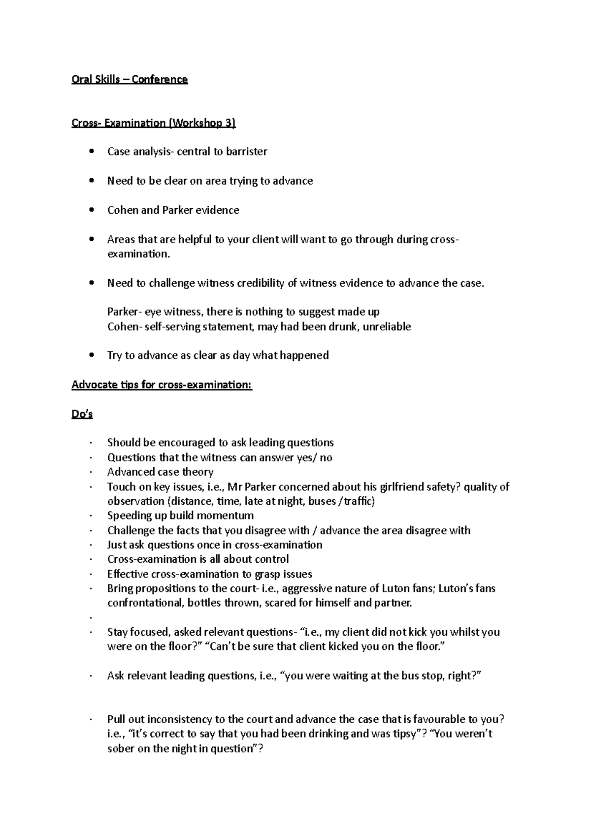 Oral Skills workshop 3 - Lecture notes 3 - Oral Skills – Conference ...