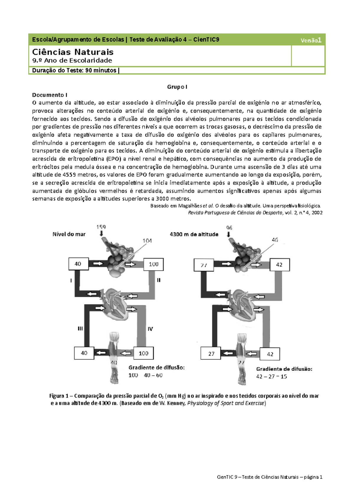 Cien TIC 9 Teste 4 - Ficha Ciencias9 - Escola/Agrupamento de Escolas ...