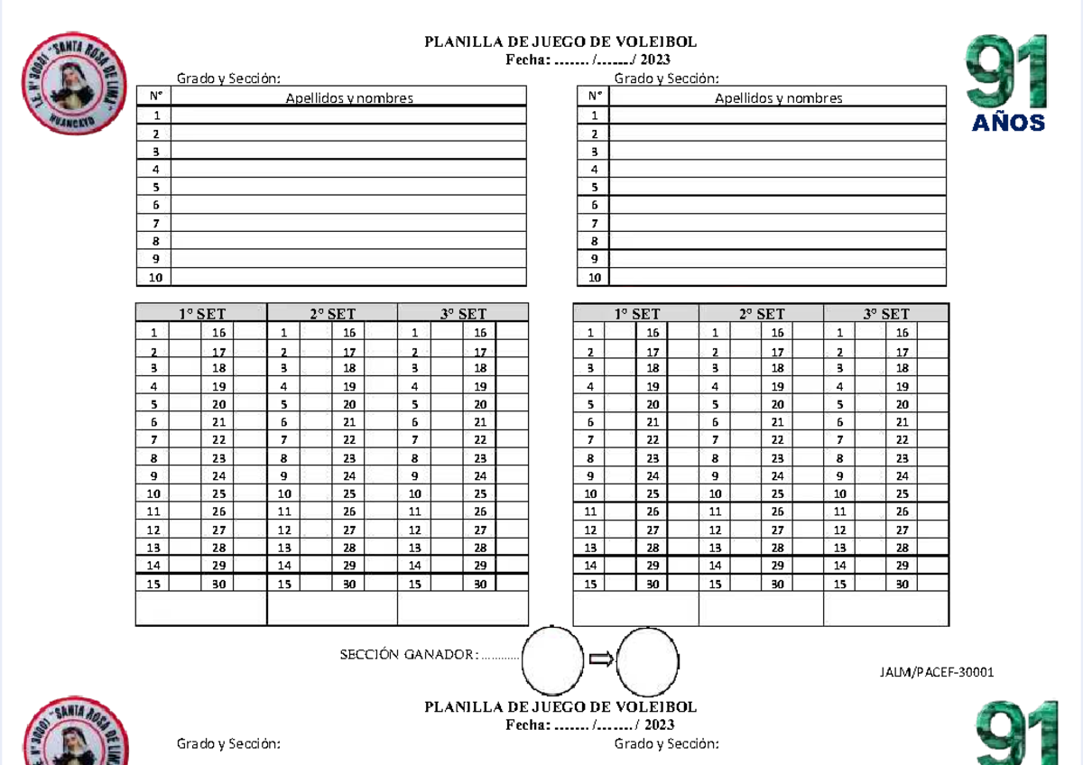 Pdf-planilla-de-juego-de-voleibol-2023 compress - PLANILLAPLANILLA DEDE JUEGOJUEGO DEDE - Studocu