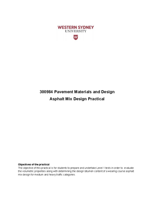 Tutorial 3 - tut 3 - 1 ENGR2016 Pavement Materials and Design Tutorial ...
