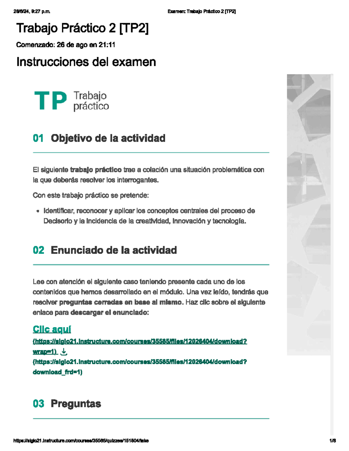 Trabajo PRÁ Ctico 2 - DireccióN General - 9:27 p. Examen: Trabajo Práctico 2 Trabajo Práctico 2 ...