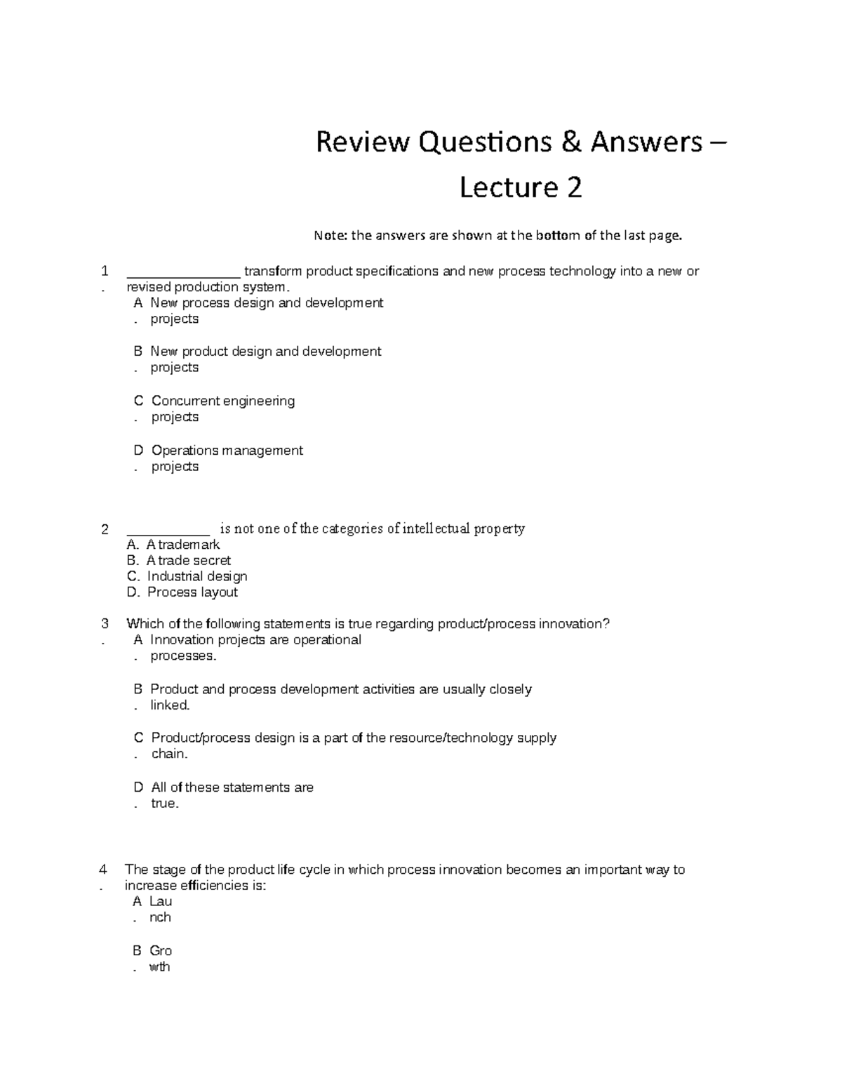 Review Questions Answers - Lecture 2 - Review Questions & Answers ...