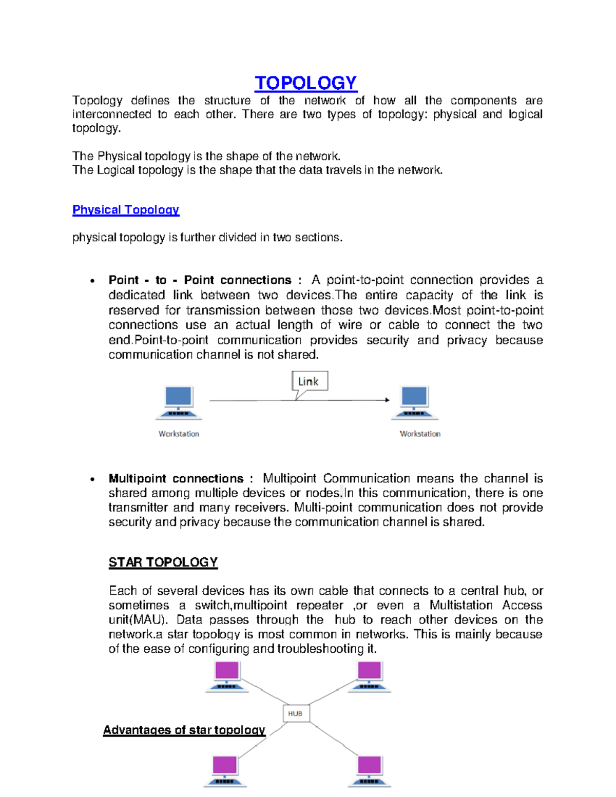 Topology - TOPOLOGY Topology defines the structure of the network of ...