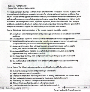 BM overview - Business Mathematics Course Title: Business Mathematics ...