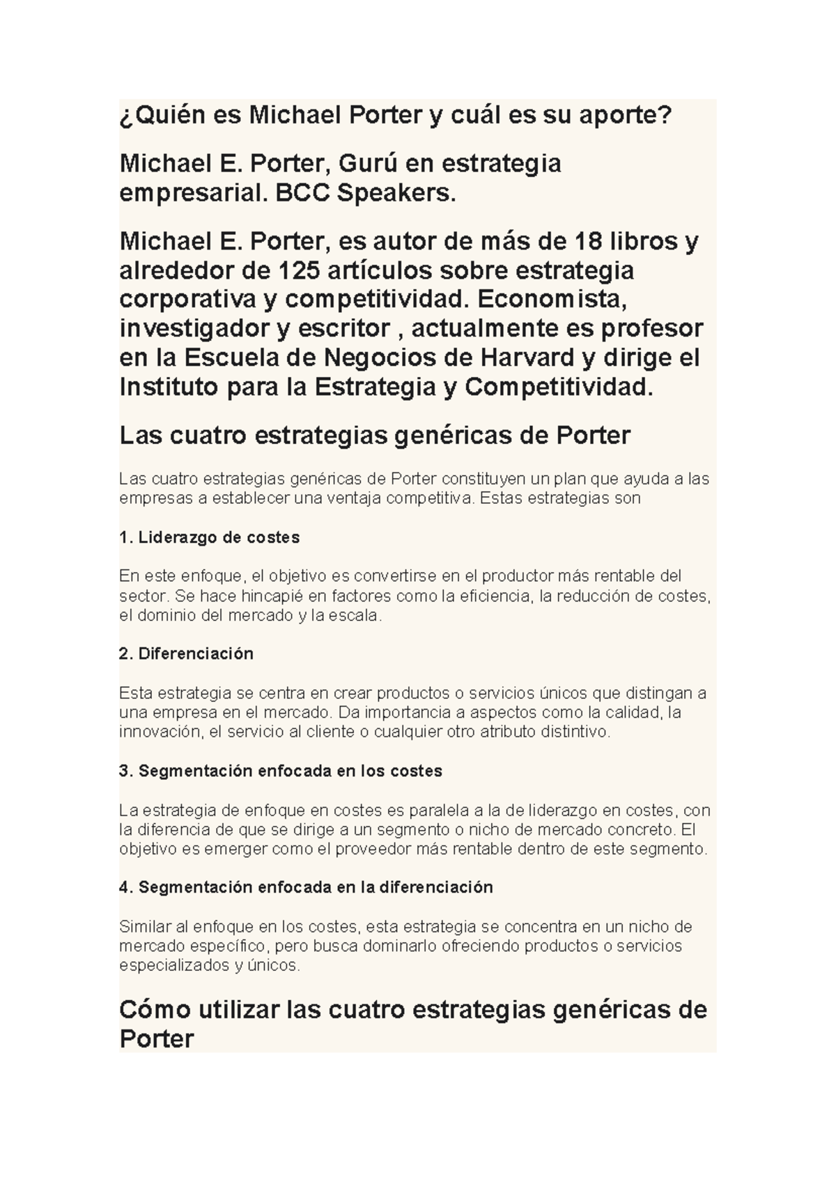 Quién es Michael Porter y cuál es su aporte - ¿Quién es Michael Porter ...