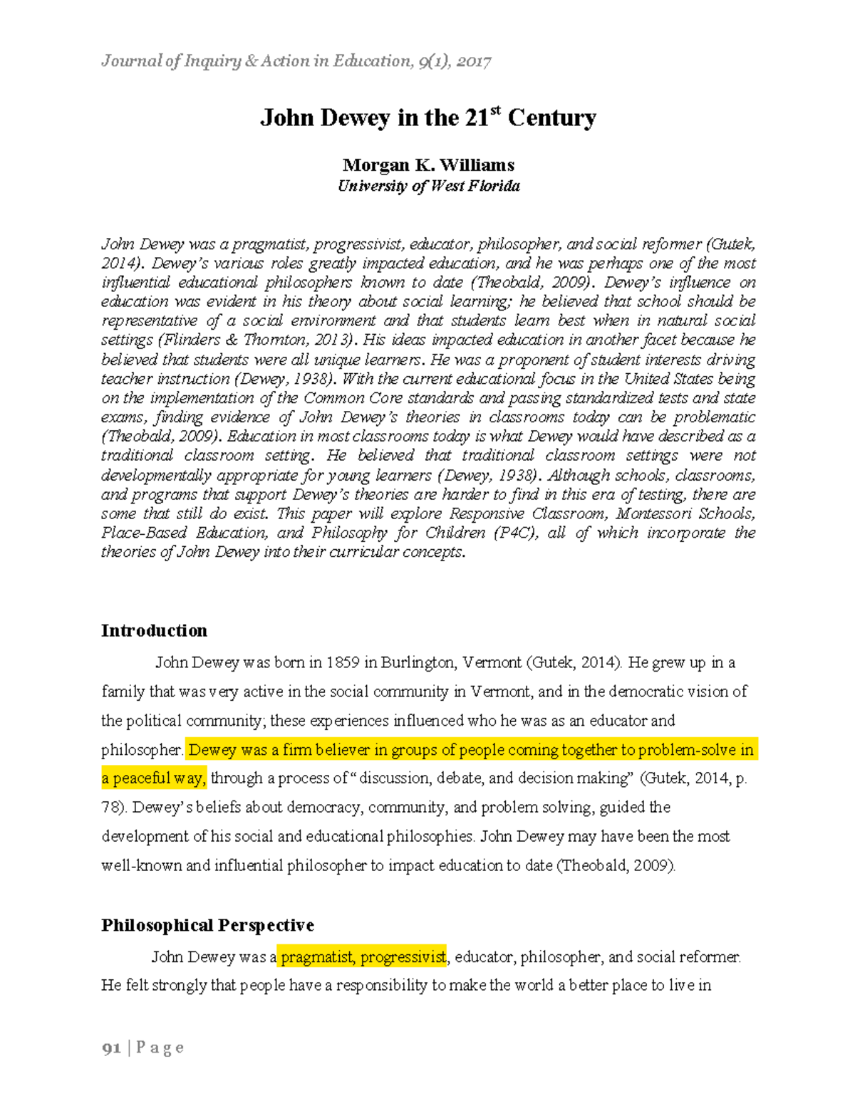 Dewey 21st century - class course - John Dewey in the 21 st Century ...