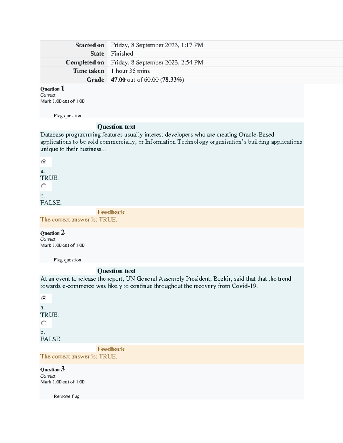 AIN ASS4 attempt 1 - Started on Friday, 8 September 2023, 1:17 PM State Finished Completed on ...