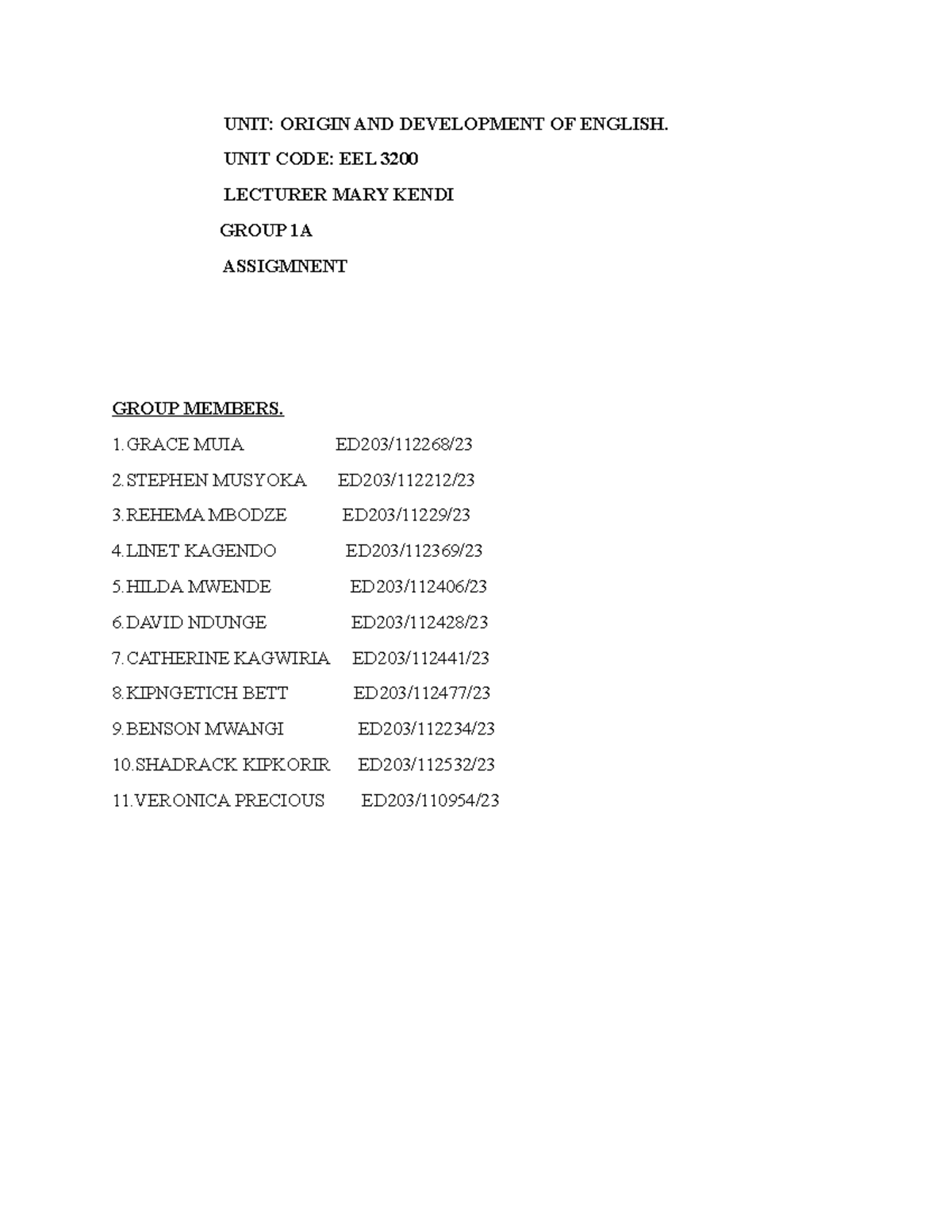Origin AND Development OF English - UNIT: ORIGIN AND DEVELOPMENT OF ...