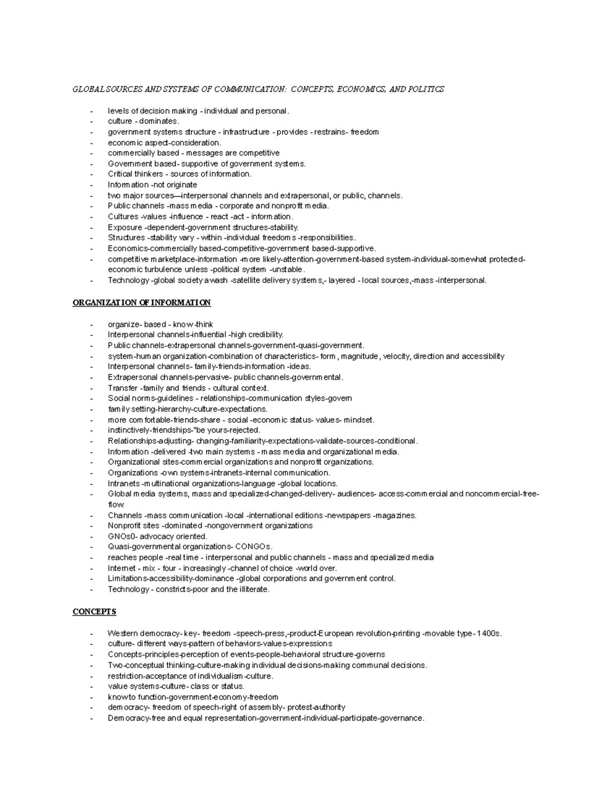 Global Connection Exam 1 Notes from class including powerpoint slides ...