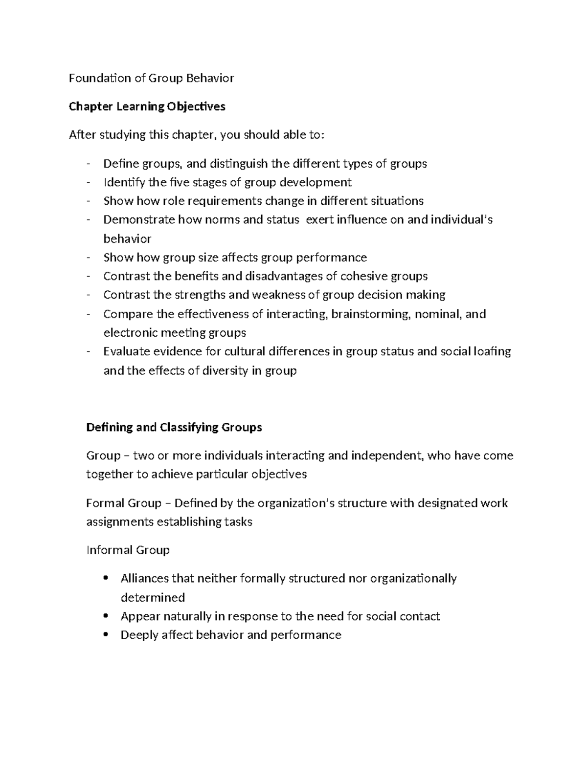 Foundation of Group Behavior words - Foundation of Group Behavior ...