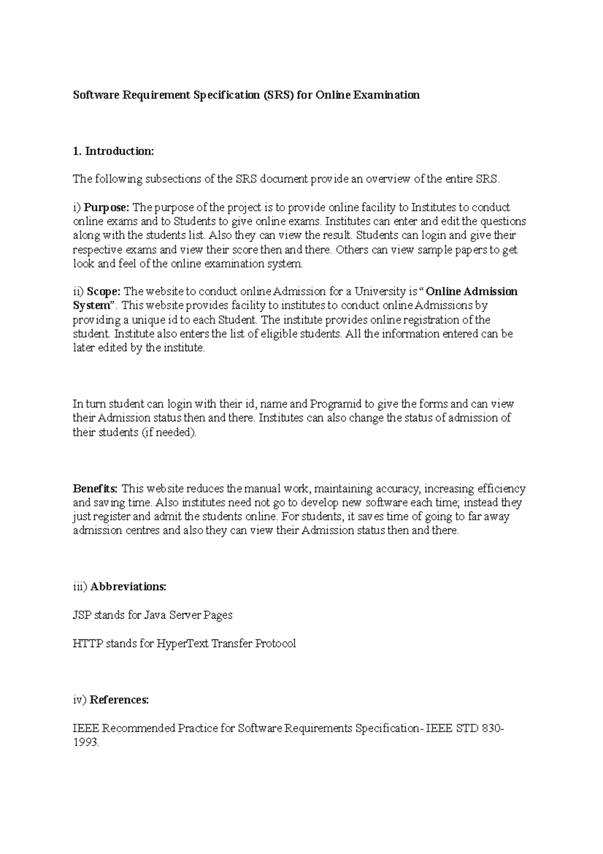 Sample-Software Requirement Specification - - Studocu