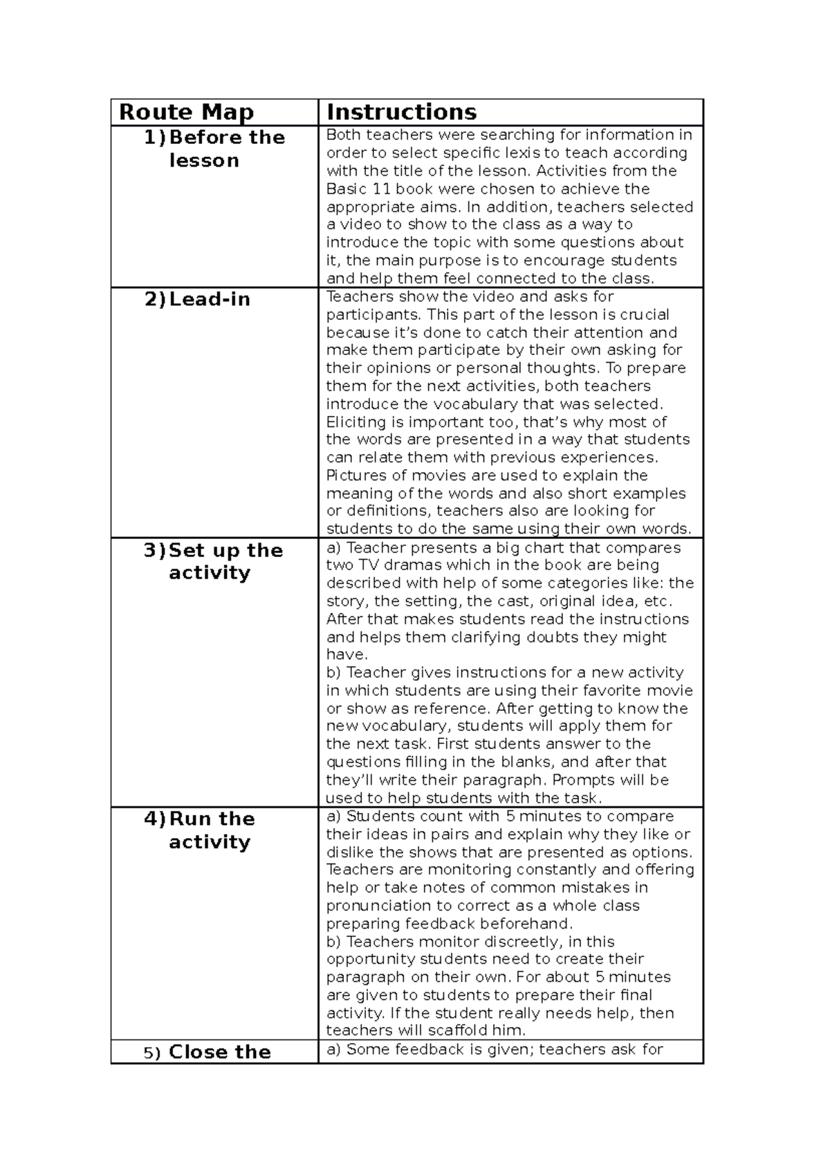 Route Map MET 3 - Ingles icpna - Route Map Instructions 1) Before the ...