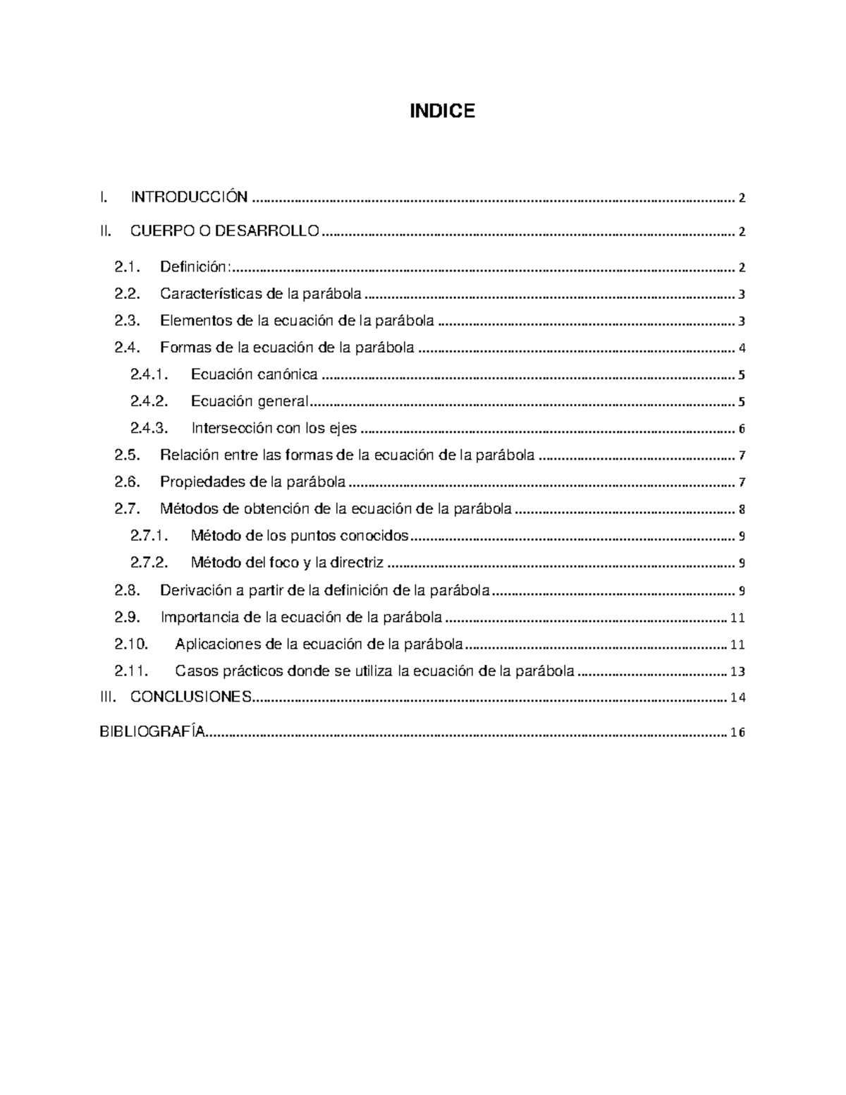 Monografia - DOC - INDICE I. INTRODUCCIÓN II. CUERPO O DESARROLLO Definición: Características de ...