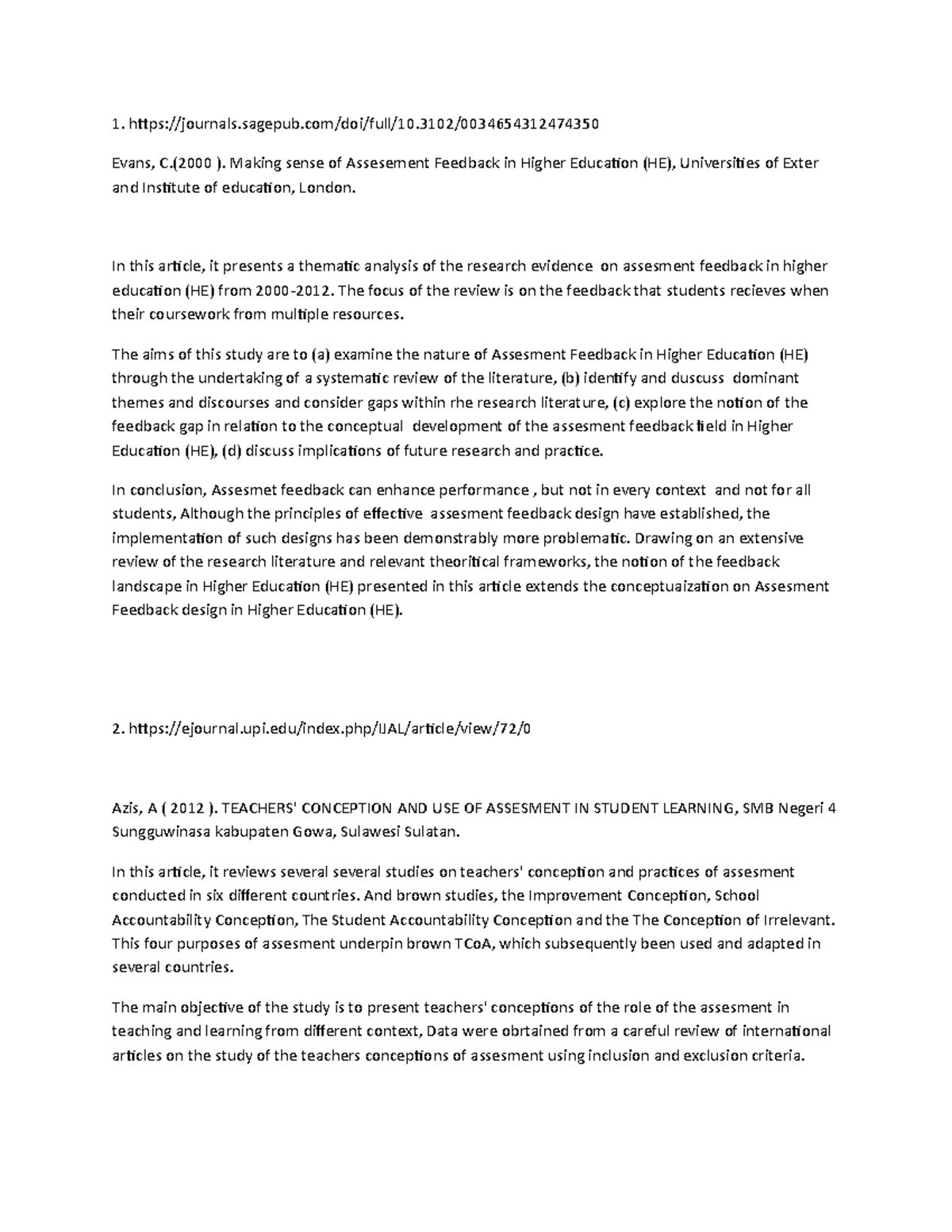 Bibliography Files - None - journals.sagepub/doi/full/10.3102/ Evans, C ...