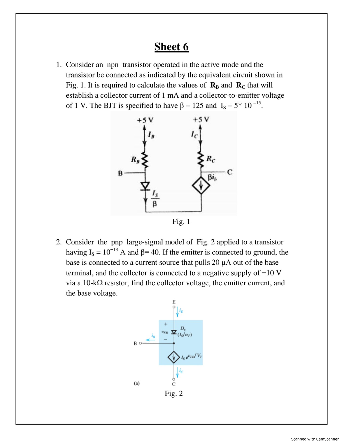 Electronic - Sheet ( 6 ) - دوائر إلكترونية (1) - Studocu