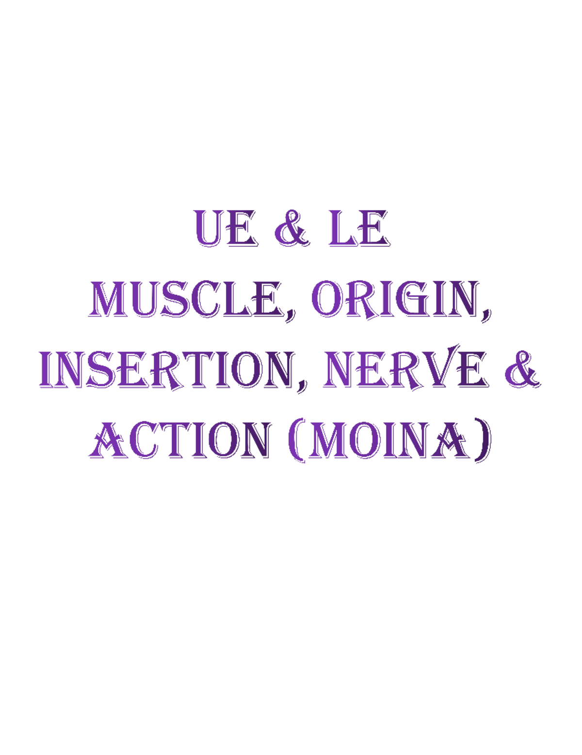 UE & LE Moina final - MUSCLES CONNECTING THE UPPER LIMB TO THE THORACIC ...