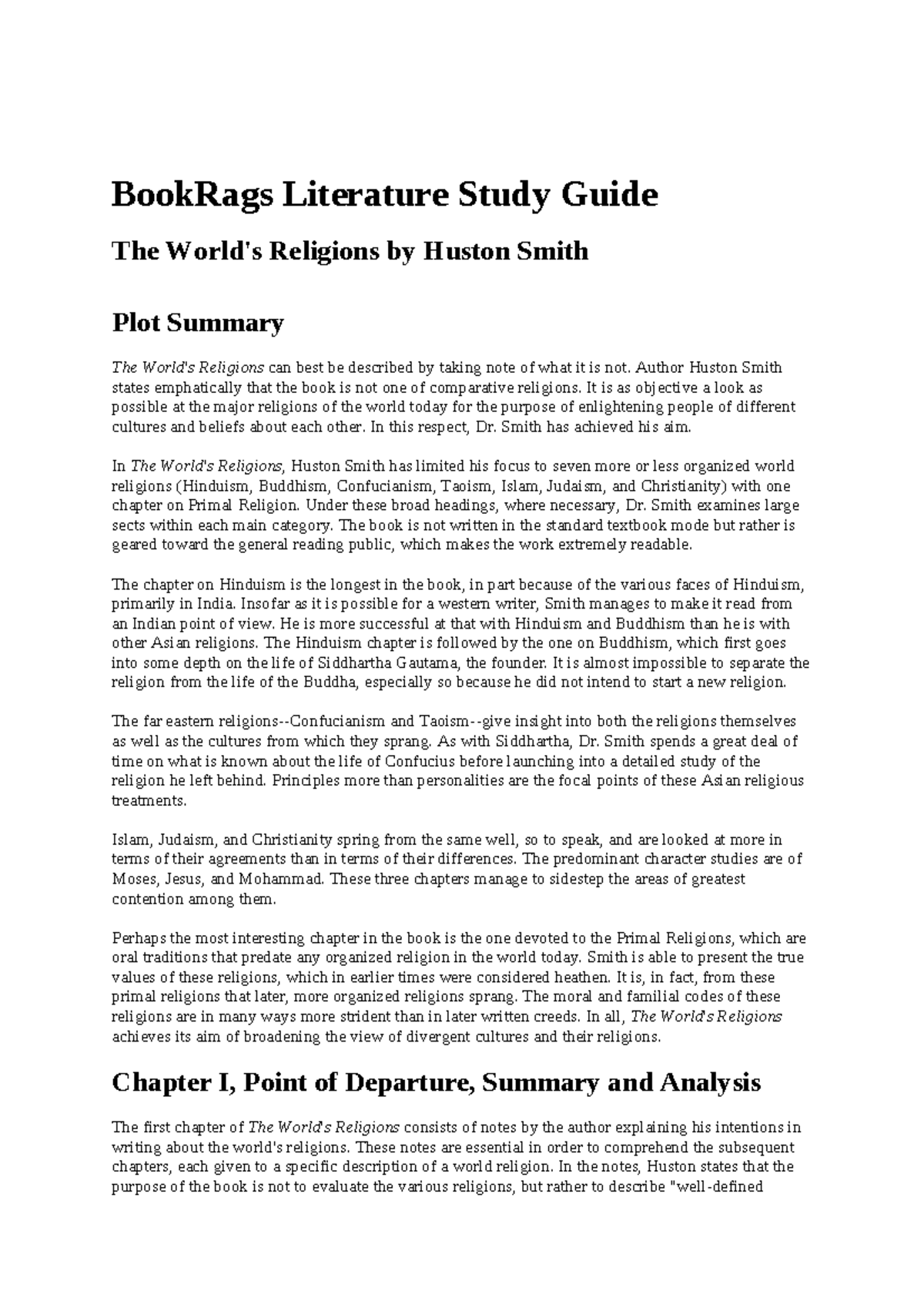 Book notes - textbook summary on various religions - BookRags ...