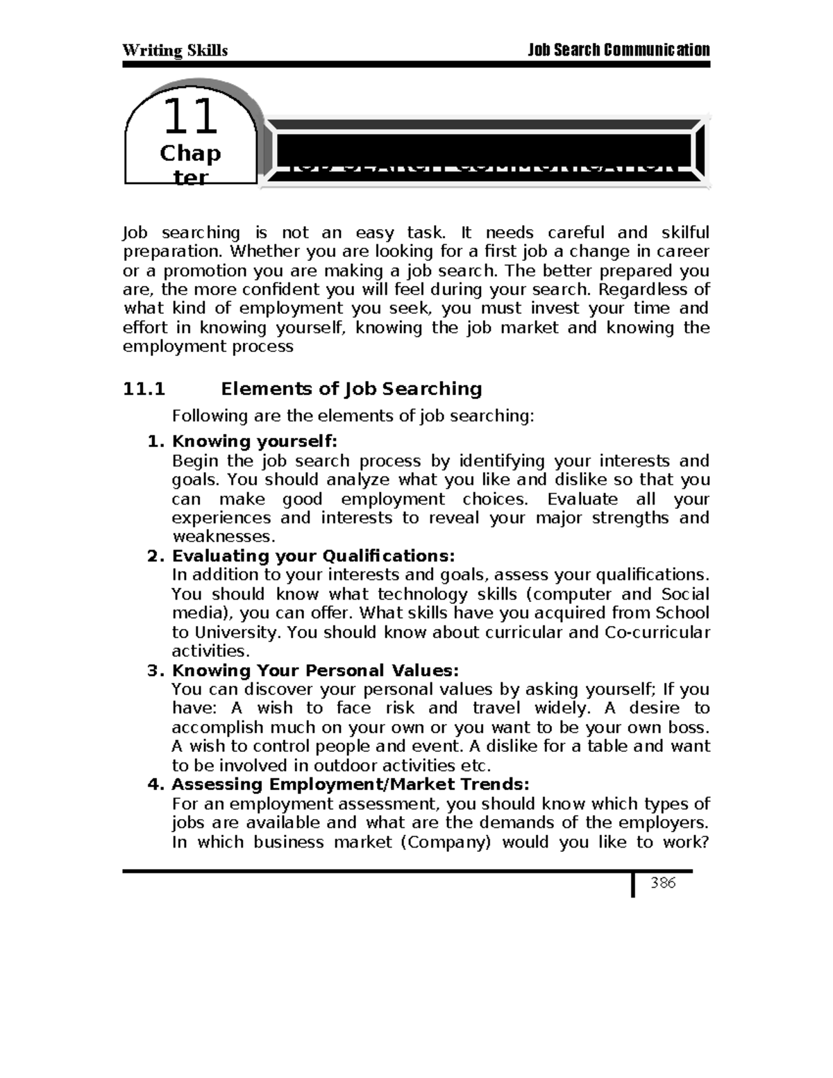 Academic Writing - JOB SEARCH COMMUNICATION Job searching is not an ...