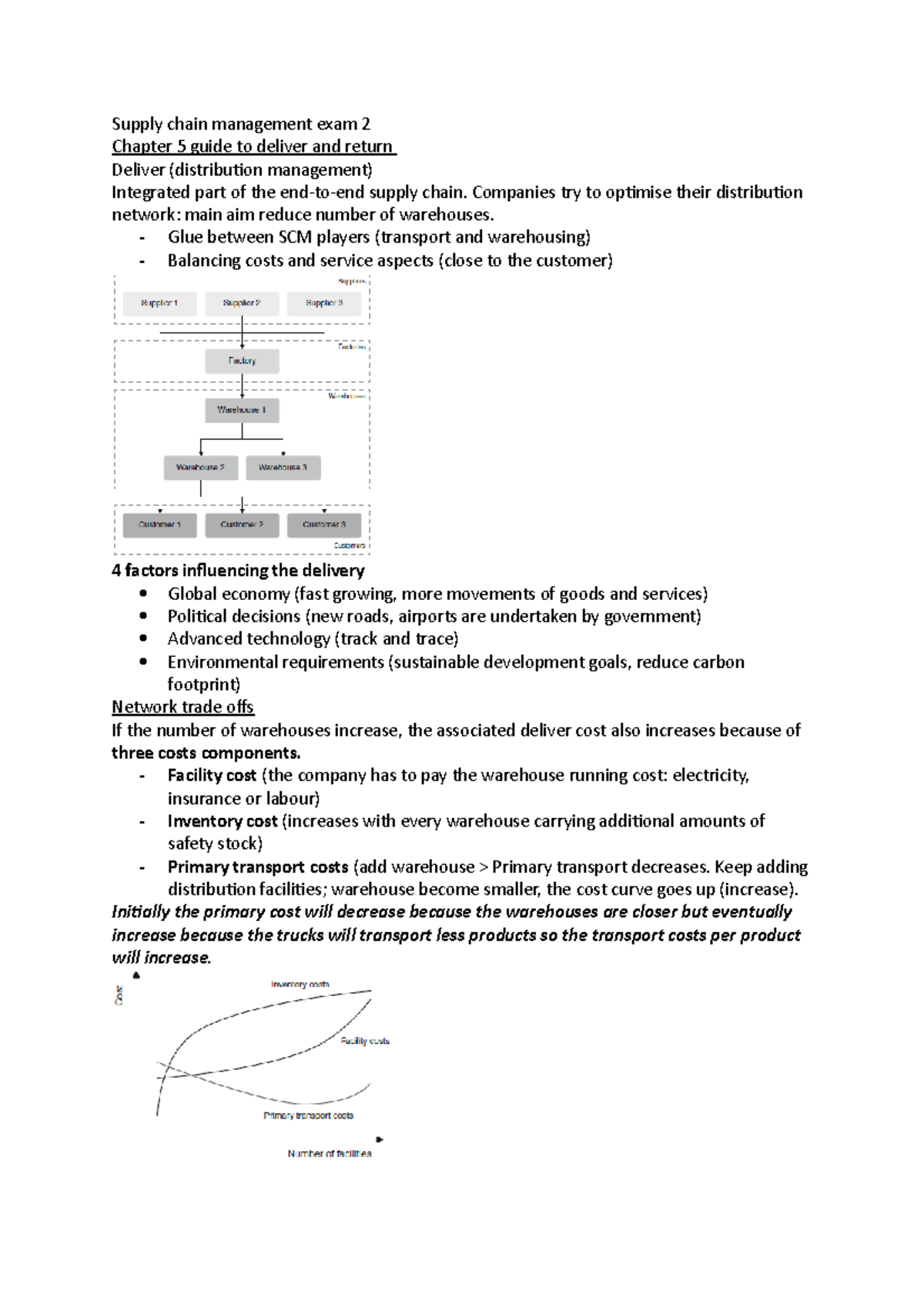 Supply chain management exam 2 - Companies try to optimise their ...