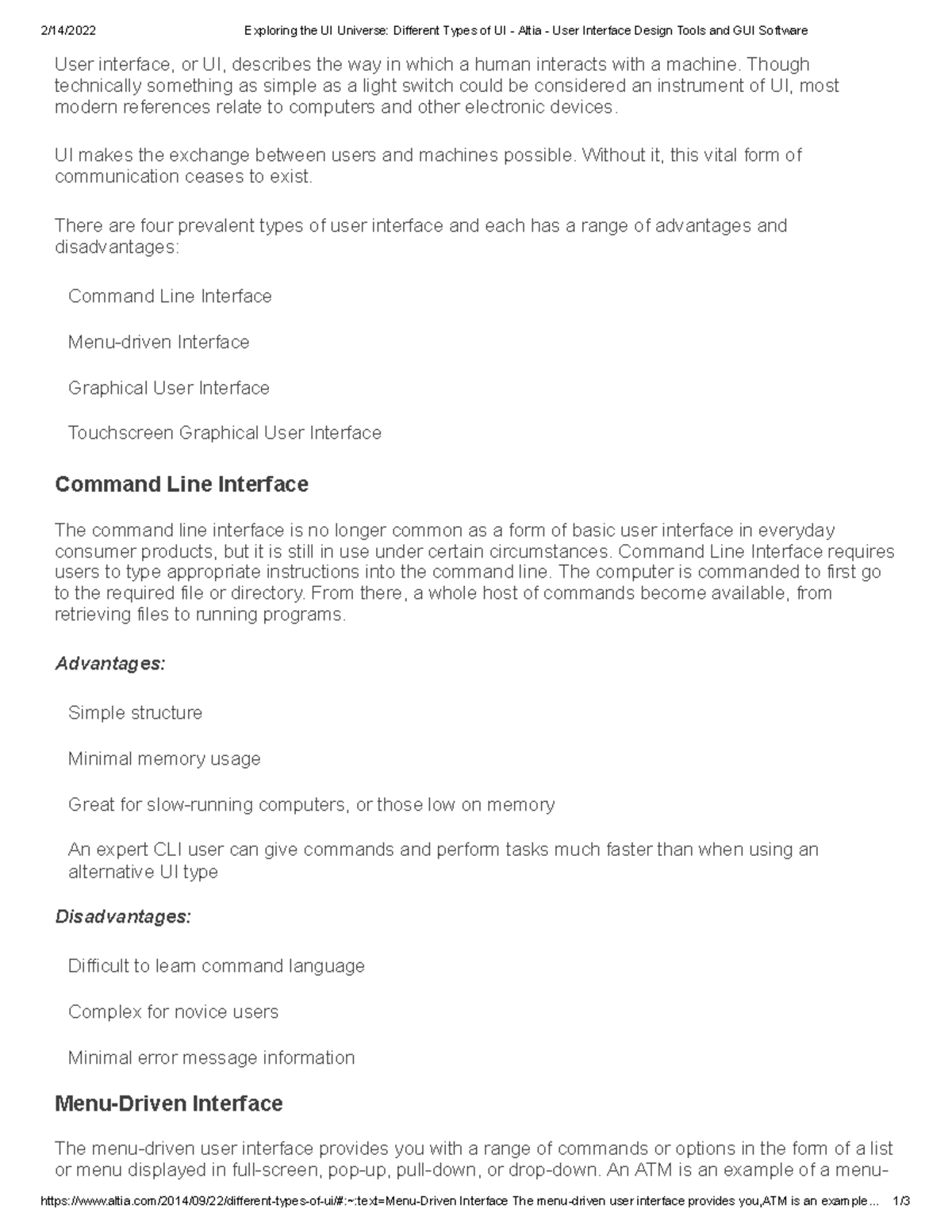 Exploring the UI Universe Different Types of UI - Altia - User ...
