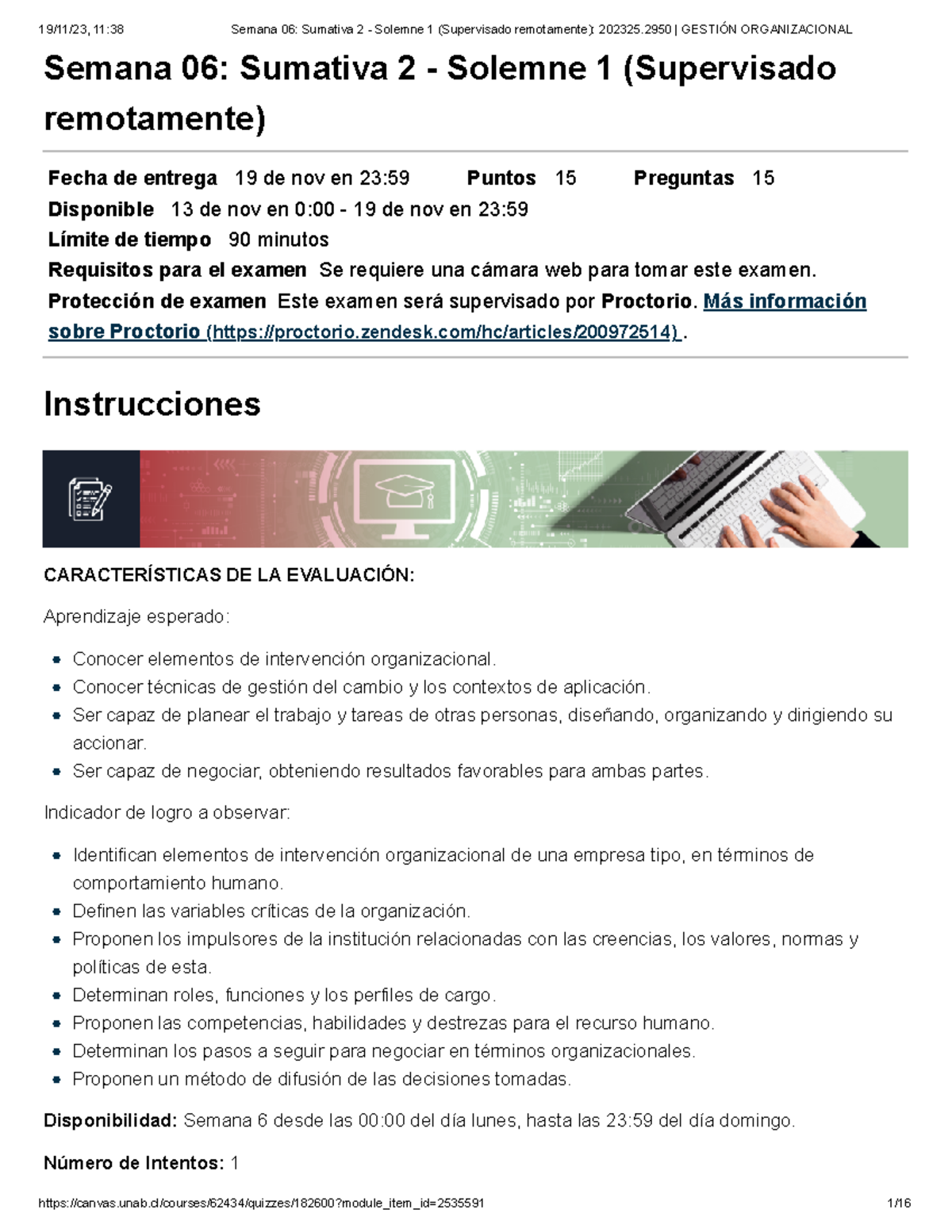 Semana 06 Sumativa 2 Gesti N Organizacional - Semana 06: Sumativa 2 - Solemne 1 (Supervisado ...