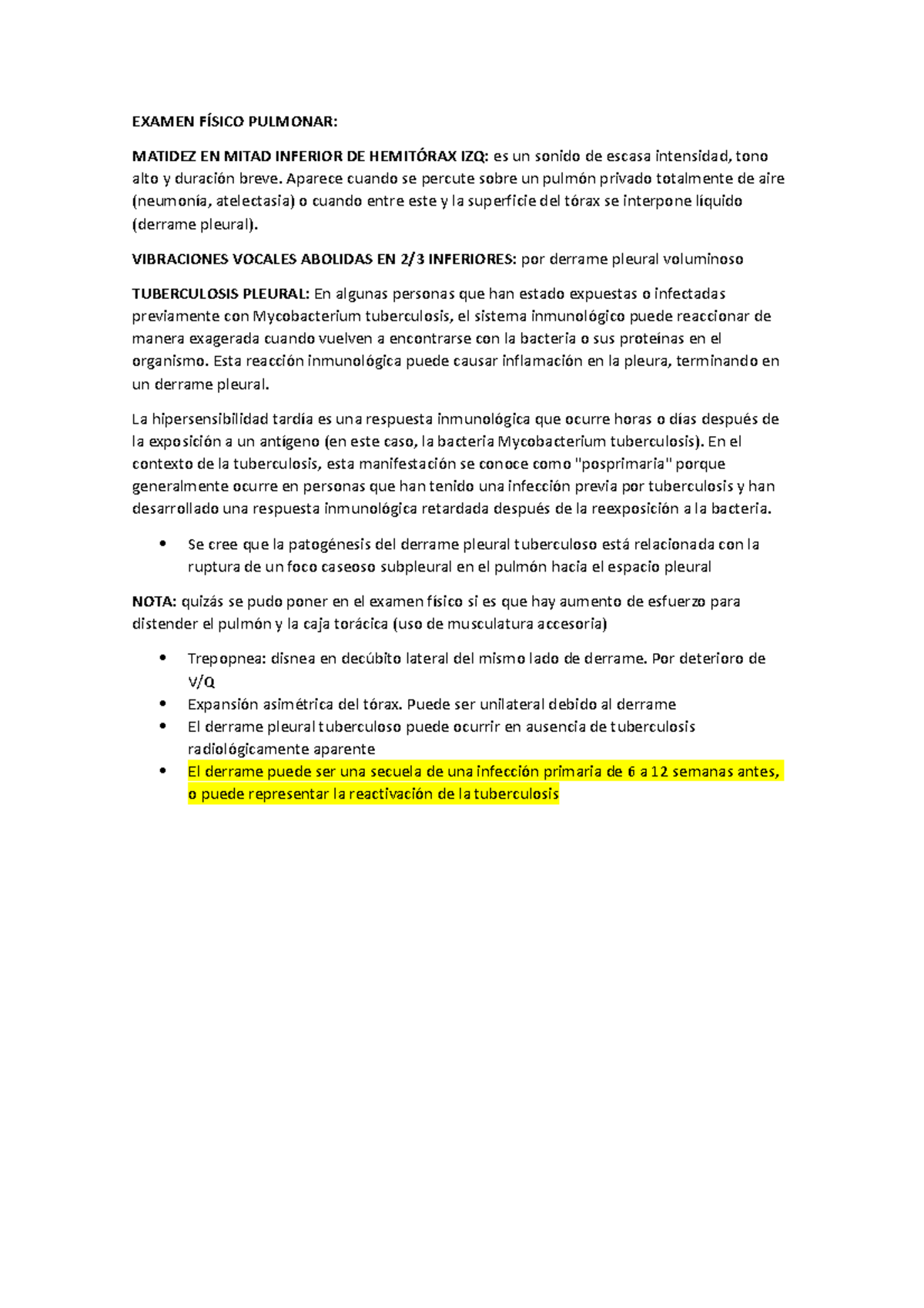 Caso clínico semana 4 - xddddd - EXAMEN FÍSICO PULMONAR: MATIDEZ EN ...