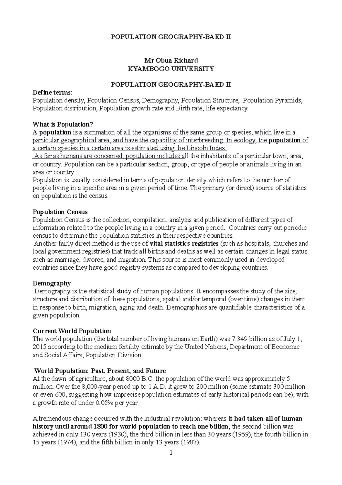 KYU Population notes - We shall make it all - POPULATION GEOGRAPHY-BAED ...