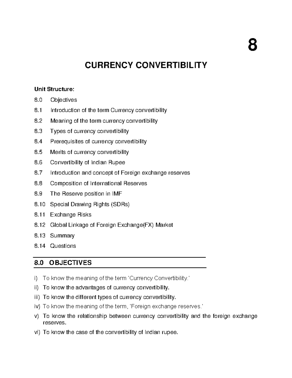 Economics of Global Trade chapter 8 - 8 CURRENCY CONVERTIBILITY Unit ...