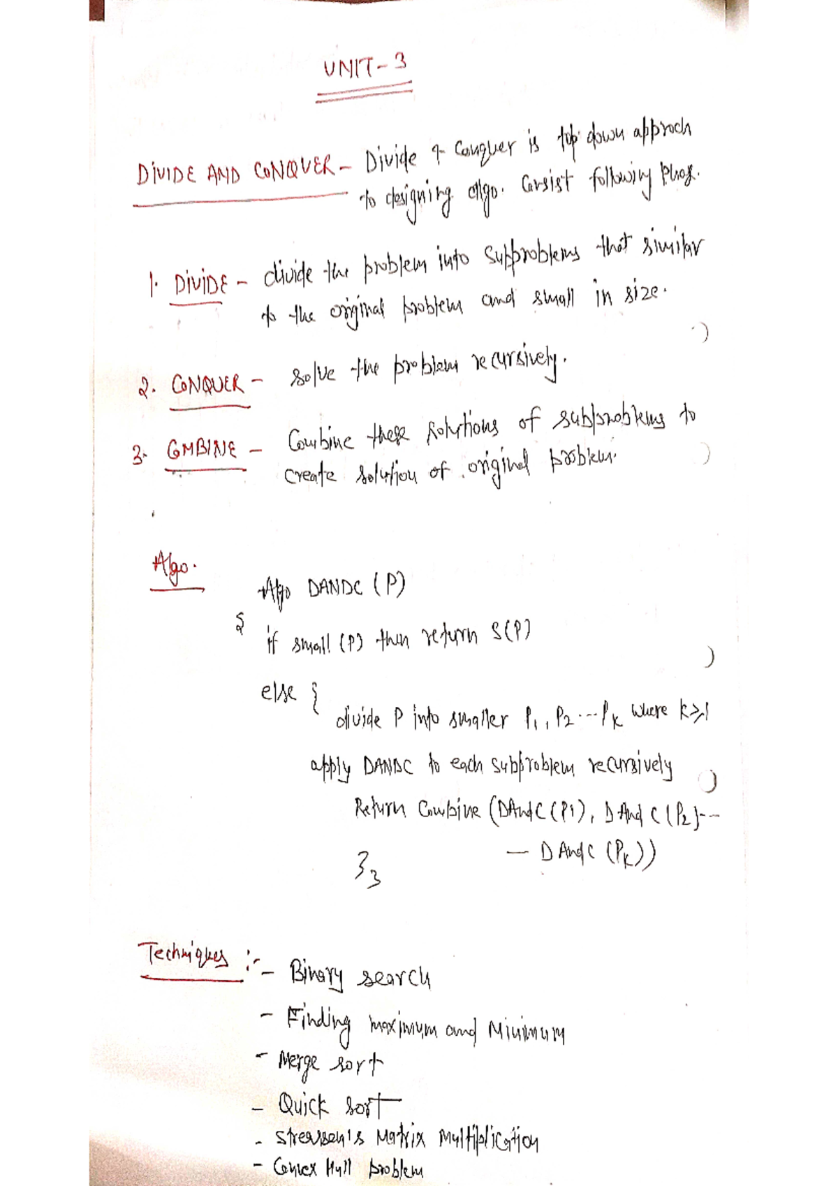 UNIT 3-2 - Daa easy notes - V unt ee enc Hp vol ap e WI Cog He Didé AND ...
