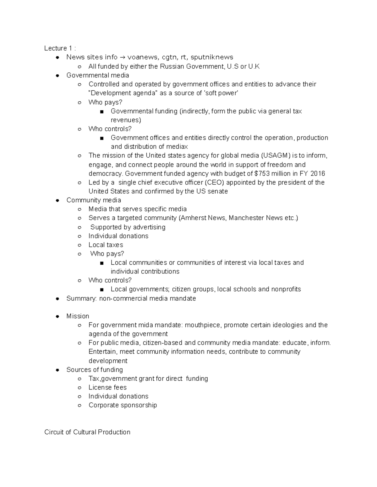 Intro to Media Industries Exam 2 - Lecture 1 : News sites info → ...