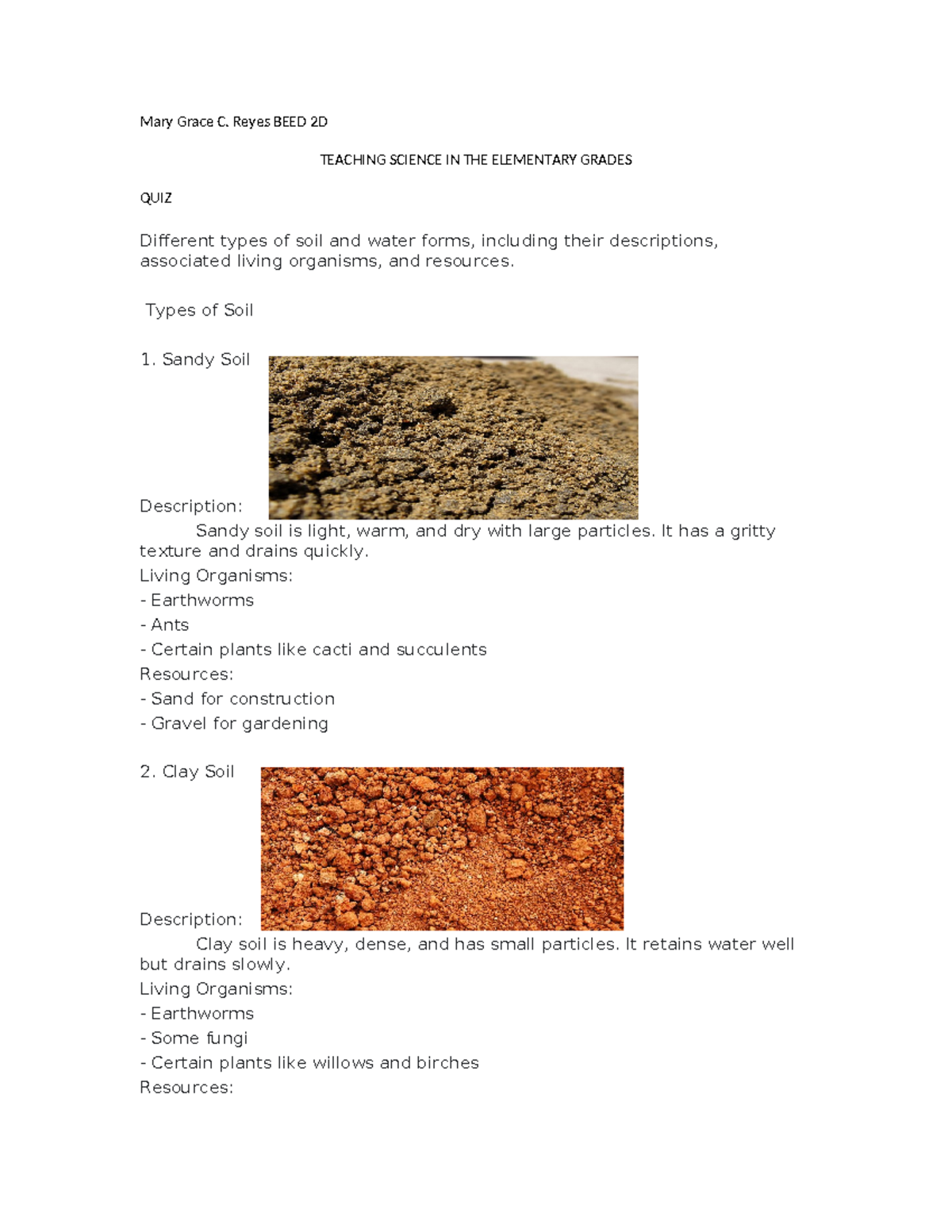 Science Quiz - Mary Grace C. Reyes Beed 2d Teaching Science In The