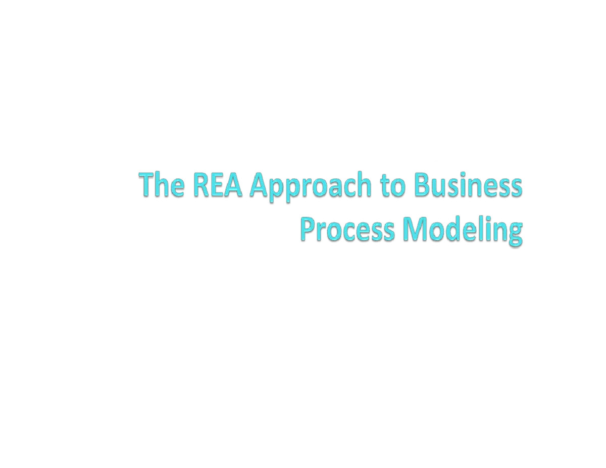 REA Approach to Database 0 - Traditional Approaches: User-View ...