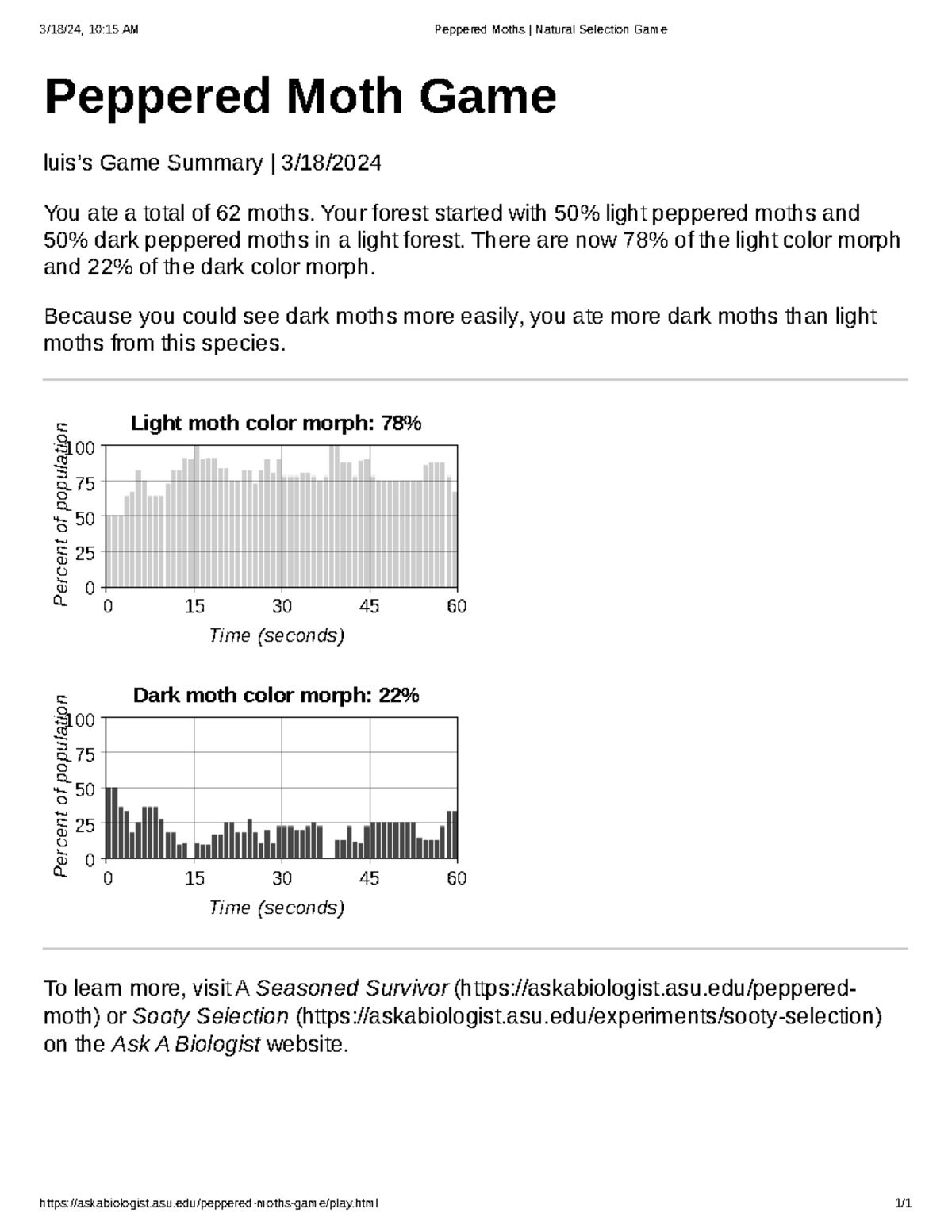 Peppered Moths Natural Selection Game - asu/peppered-moths-game/play ...
