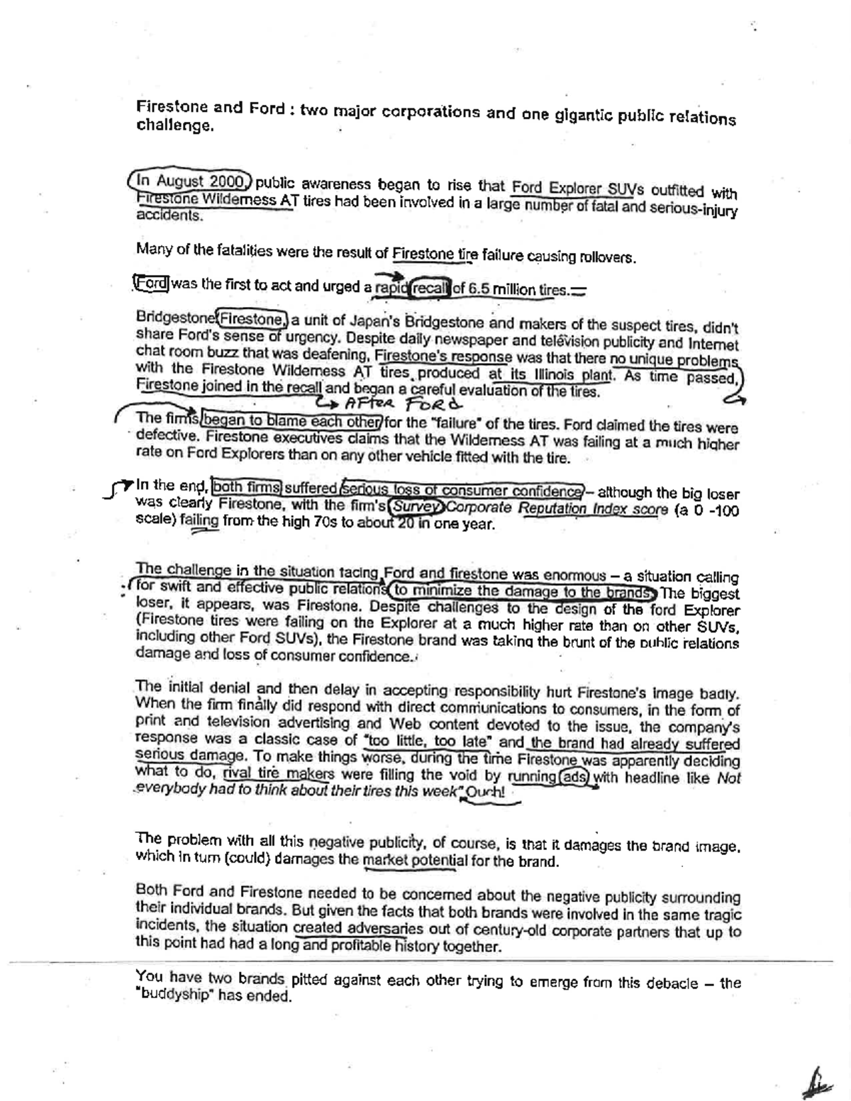 Firestone and Ford - Notes that will be given in class but here is the ...