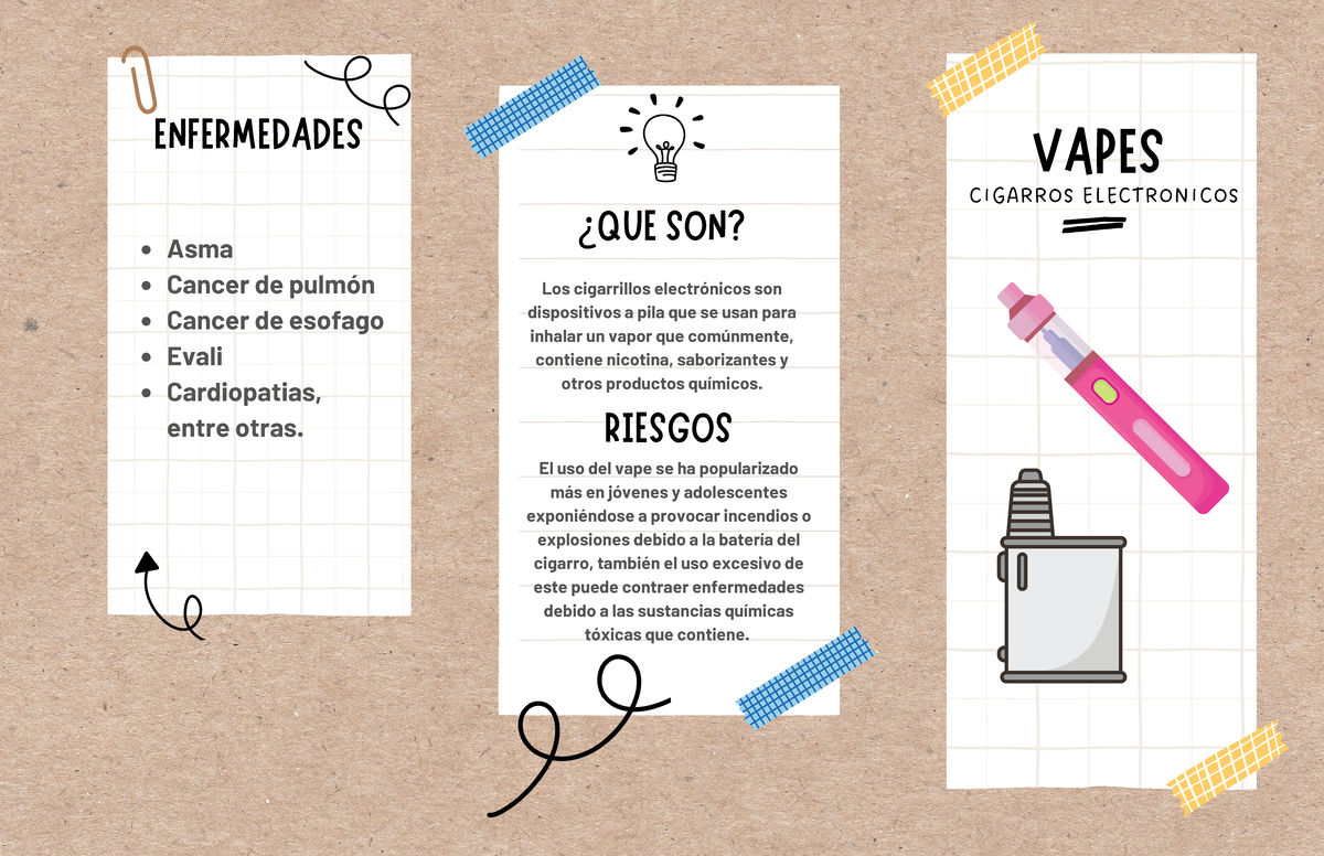 Folleto vape - VAPES ENFERMEDADES CIGARROS ELECTRONICOS ¿QUE SON? Los ...
