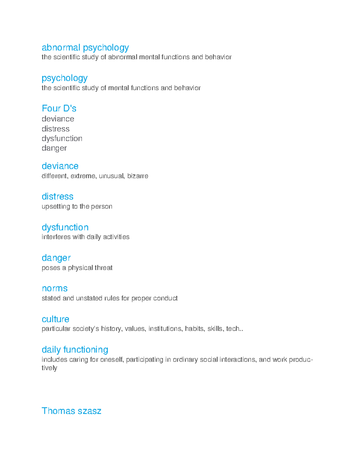 Chapter 1 Psych 360 - abnormal psychology the scientific study of ...