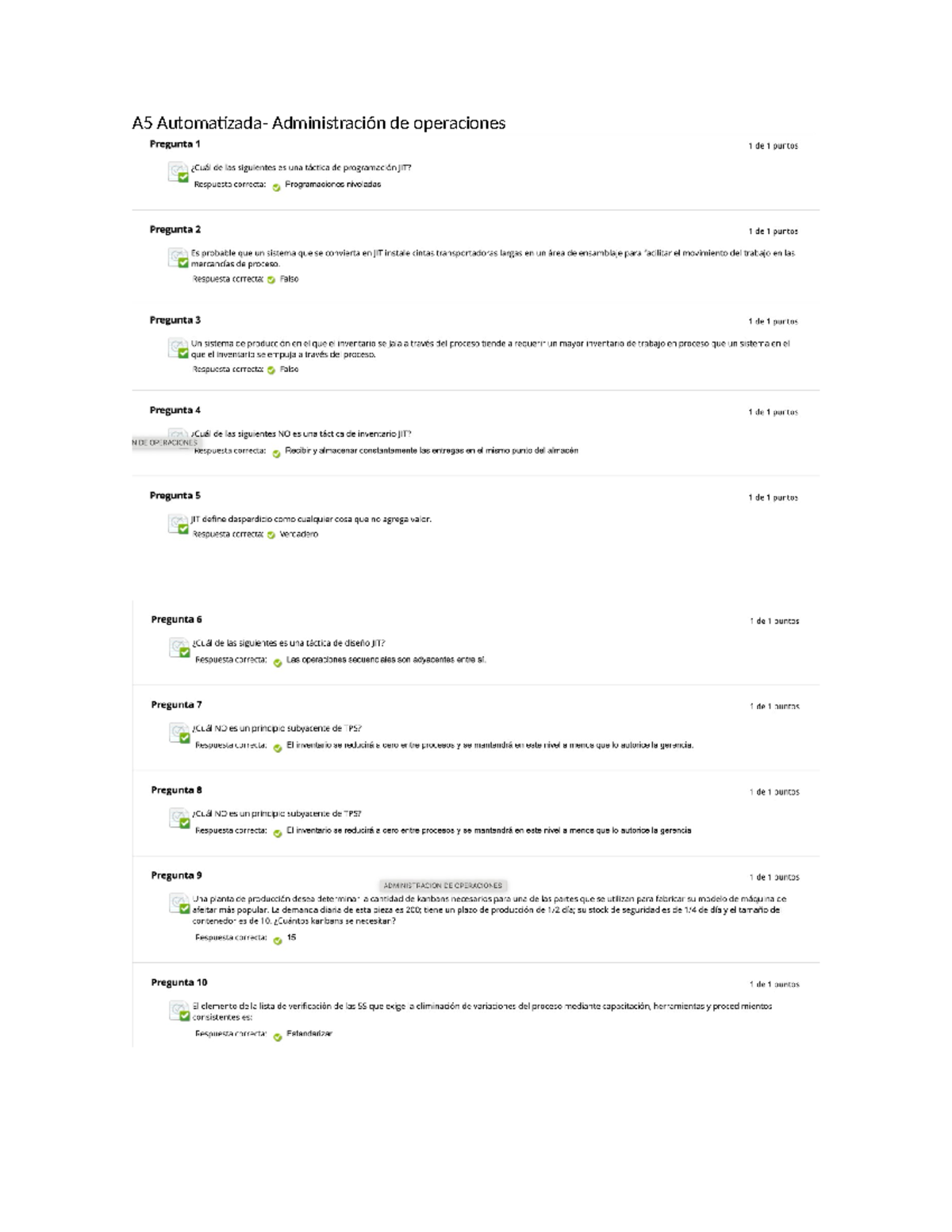 A5 Automatizada Administracion de operaciones - Studocu