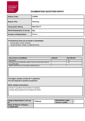 Pathology Exam Questions and Answers - Explain the role of each type ...