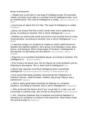 Module 7 Study Guide - Ed. Psych. 1 - - Studocu