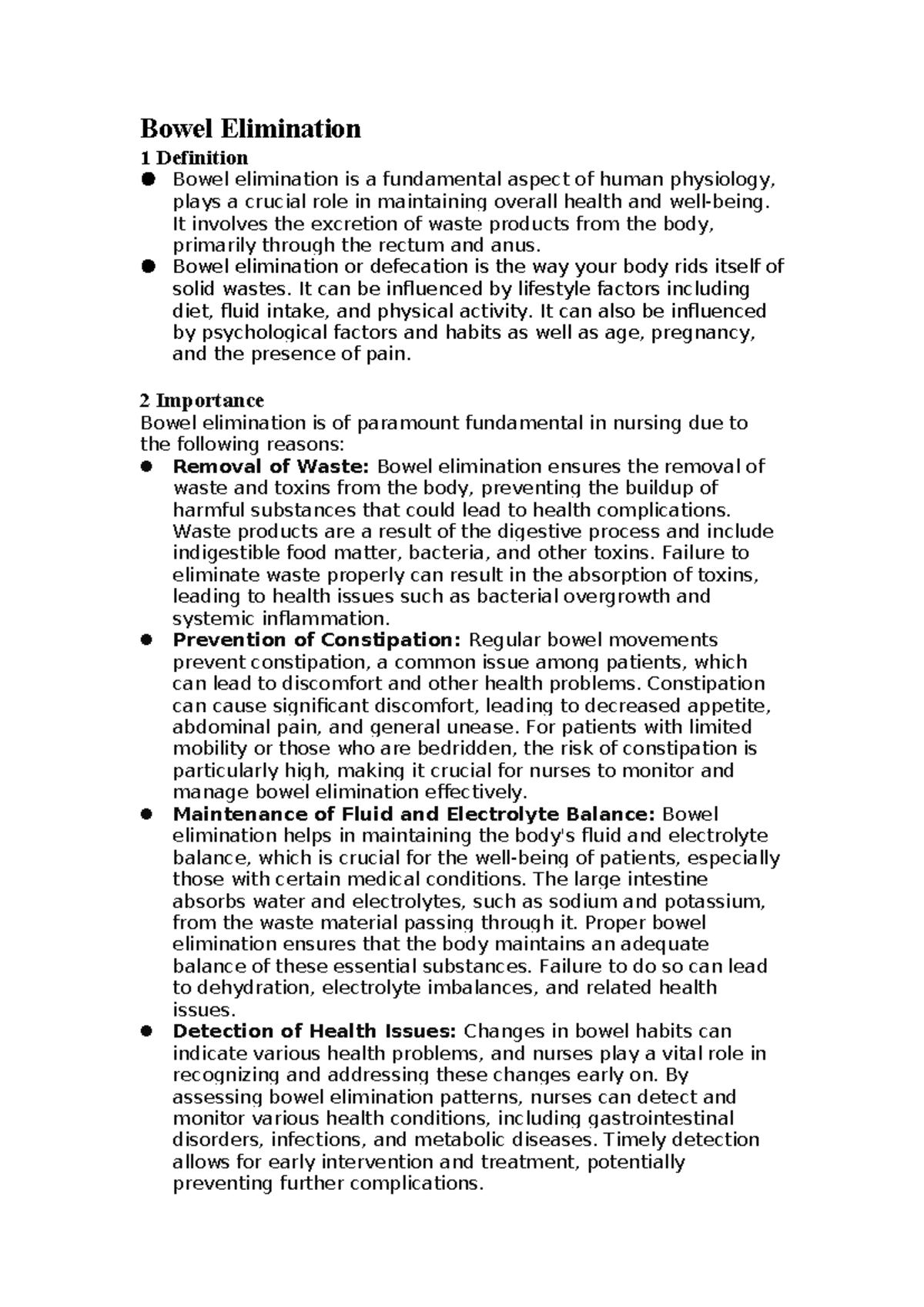 Bowel-Elimination - aaa - Bowel Elimination 1 Definition Bowel ...