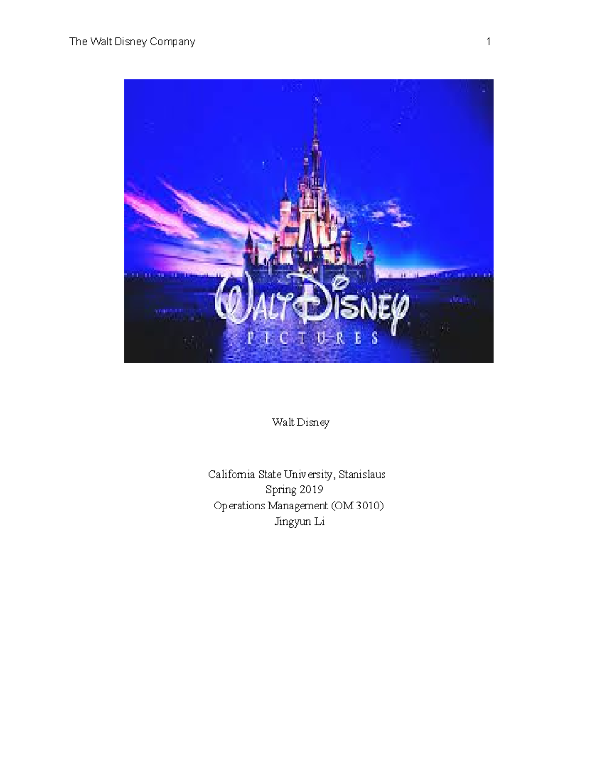 Project Report Disney Plus - Walt Disney California State University ...