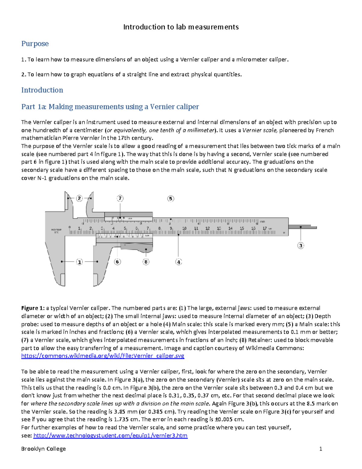 Lab 1 Introduction to Laboratory Measurement - Introduction to lab ...