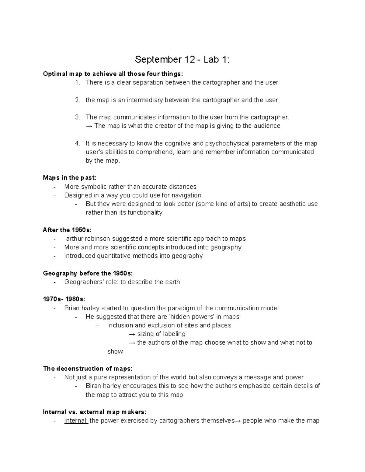 GEOG 201- Labs - Lab Notes - September 12 - Lab 1: Optimal map to ...
