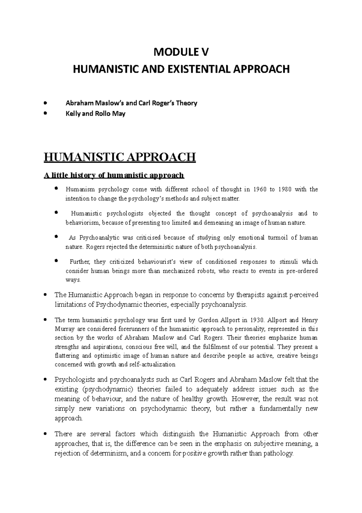 Personality Module V - sxasx - MODULE V HUMANISTIC AND EXISTENTIAL ...