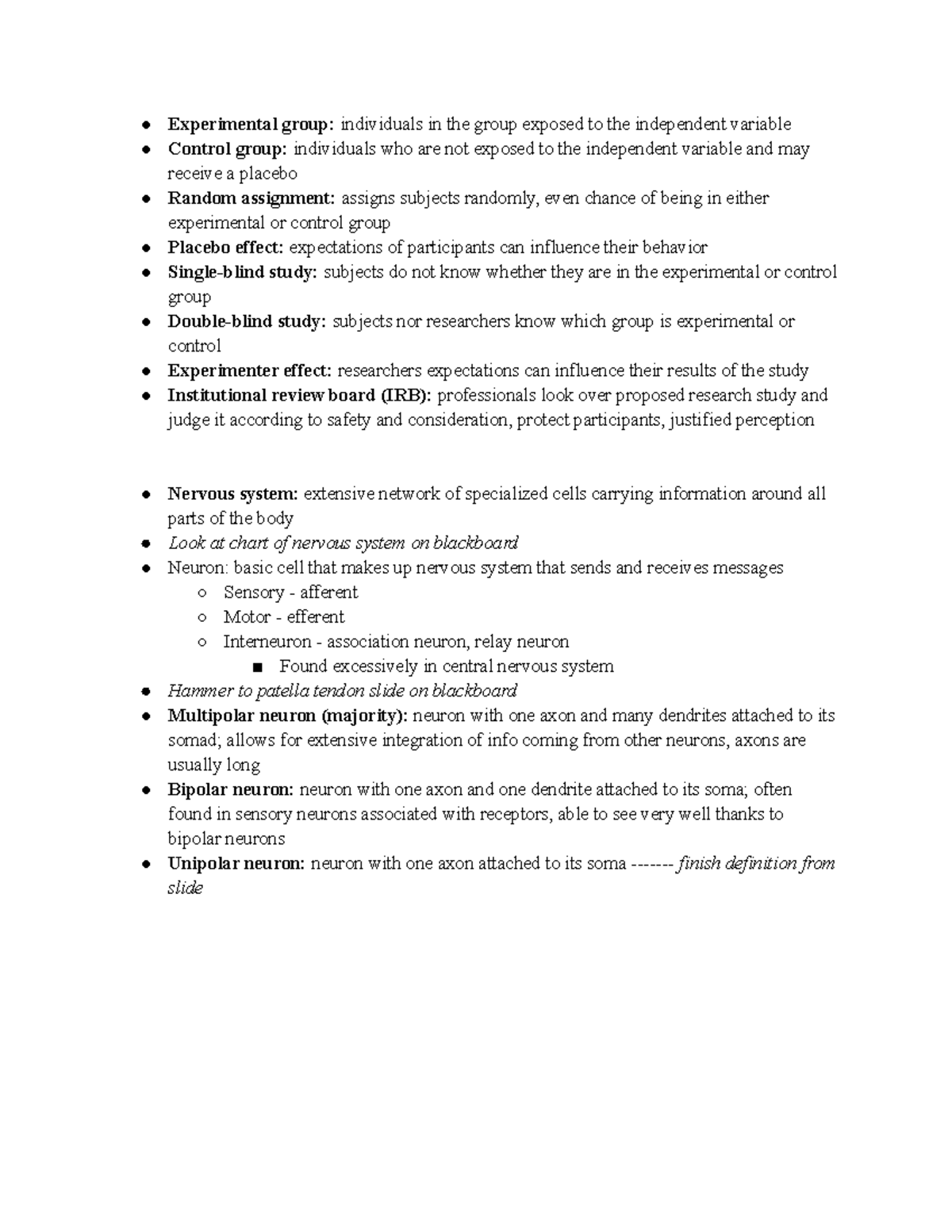 Types of studies - Experimental group: individuals in the group exposed ...