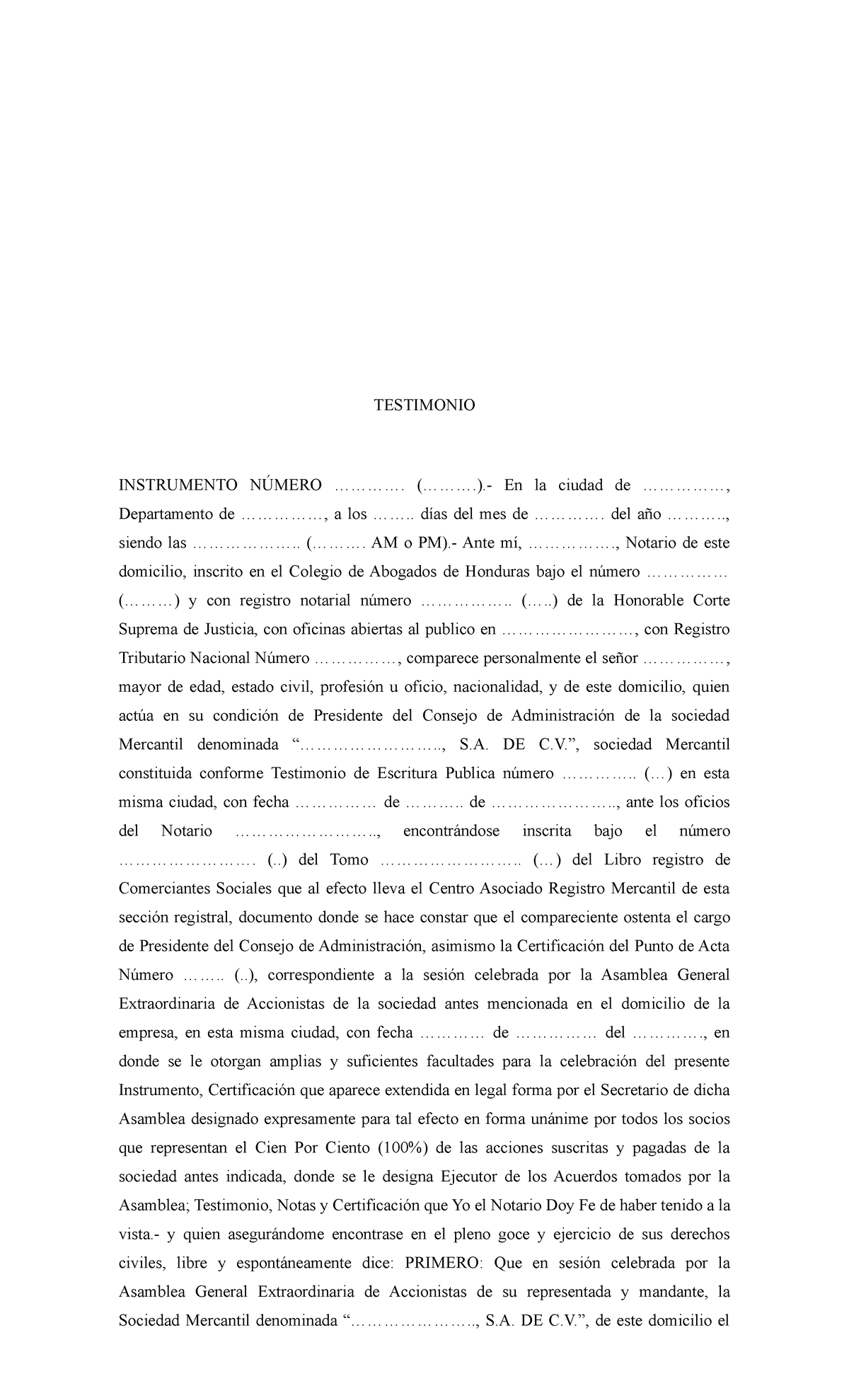 Aumento de capital - Ejemplo de escritura referente al tema mencionado ...