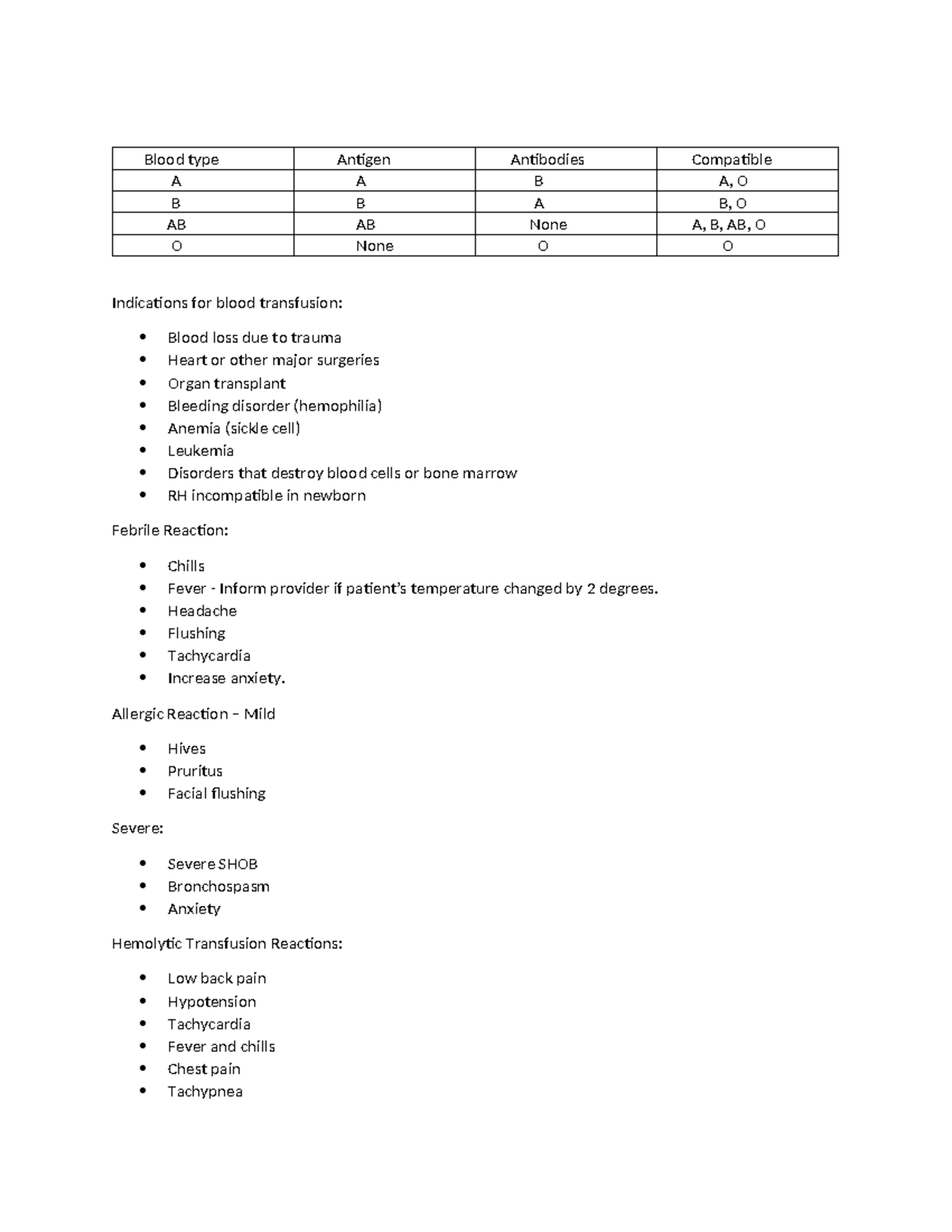 Blood typing blood typing - Blood type Antigen Antibodies Compatible A ...